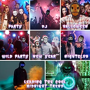AINSKO Face Transforming Led Mask-APP Controlled,Cool Lighting Face Mask for Cosplay Party Christmas Gift (USBC Rechargable)