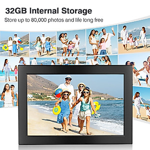 Digital Picture Frame 10.1 inch Wi-Fi Digital Photo Frame, Smart Wi-Fi Photo Frame Electronic with 32GB Storage IPS Display, Easy Setup to Share Photos or Videos by Frameo App Anywhere Anytime