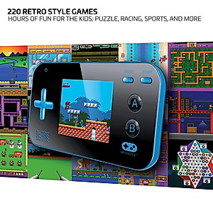 My Arcade Gamer V Portable - Handheld Gaming System - 220 Retro Style Games - Lightweight Compact Size - Battery Powered - Full Color Display - Volume Buttons - Blue