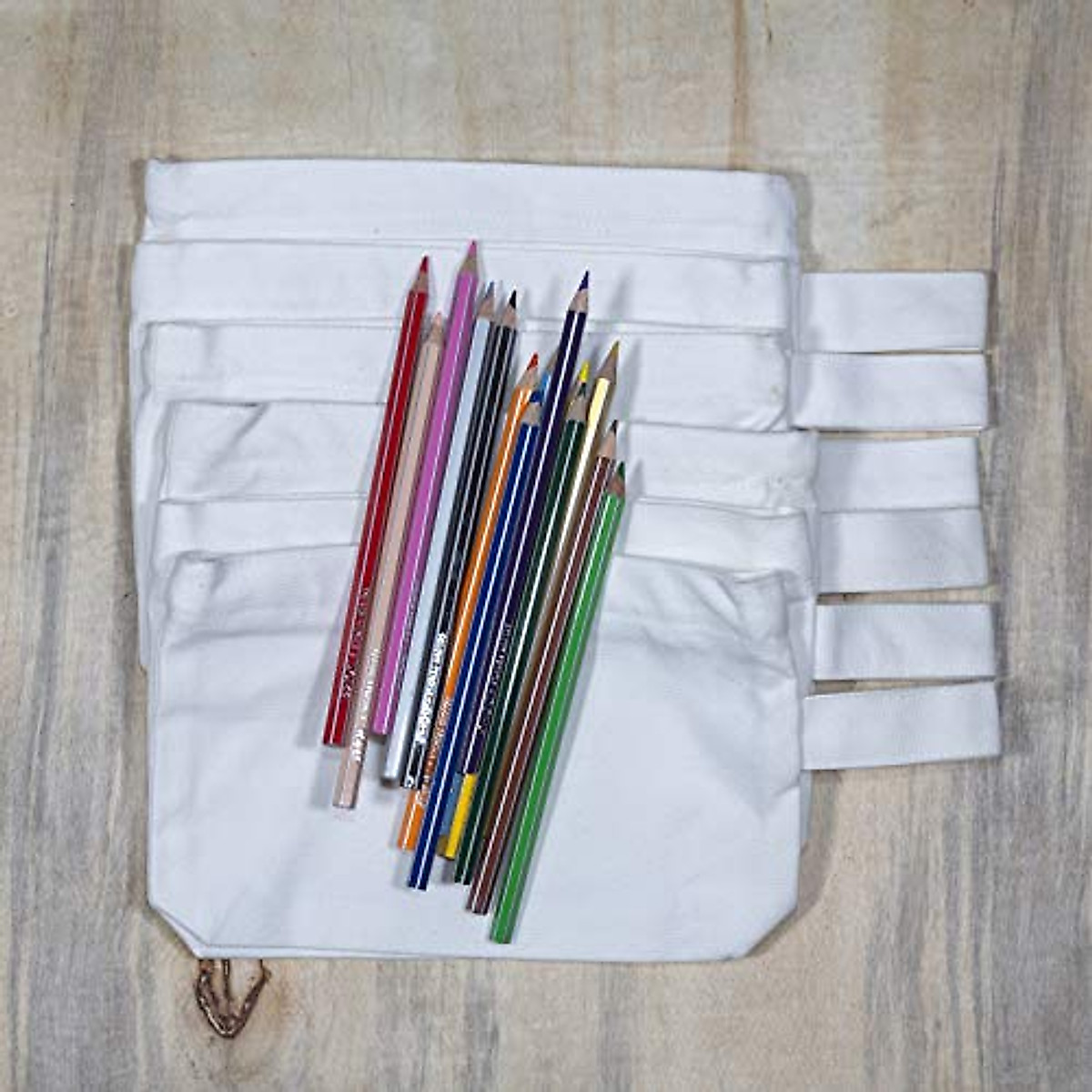 Canvas Pencil Pouch - White Pencil Bags with Zipper - Extremely Sturdy & Organic Cotton Canvas Pencil Case - Fabric Zipper Pouch | Set of 4 Bags Of 12 Oz Each
