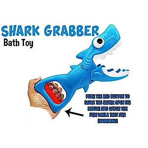2022 Upgraded Shark Bath Toys Baby Pool Bathtub Toys Shark Grabber with Teeth Biting Action Include 4 Toy Fish Shark Swim Toys Bath Toys No Mold for Kids Boys Girls Toddlers Ages 3 4 5 6 7 8