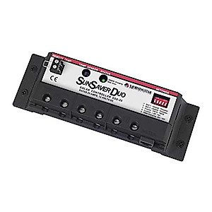Morningstar SunSaver Duo 25A PWM Solar Charge Controller 12V Batteries, Solar Panel Controller Solar Controller 12V, Lowest Fail Rate Charge Controllers for Solar Panels (with Display)