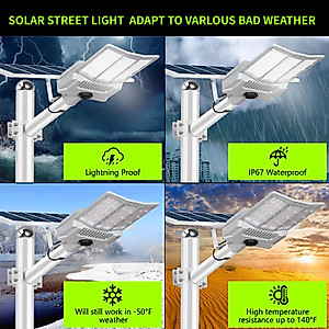 HWHDJ Solar Street Light - 6000W Solar Parking Lot Light 560000LM Dusk to Dawn Street Lights Solar Powered, IP67 Waterproof Solar Wide Angle Lamp with Motion Sensor for Yard, Road (6 PCS)