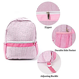 MT WORLD Kids' Backpacks & Travel Bag,Personalized Backpacks and Travel Bags Set,Kids Backpacks with Travel Bag,Kids Preppy Backpacks Travel Bags,Seersucker Toddler Travel bag