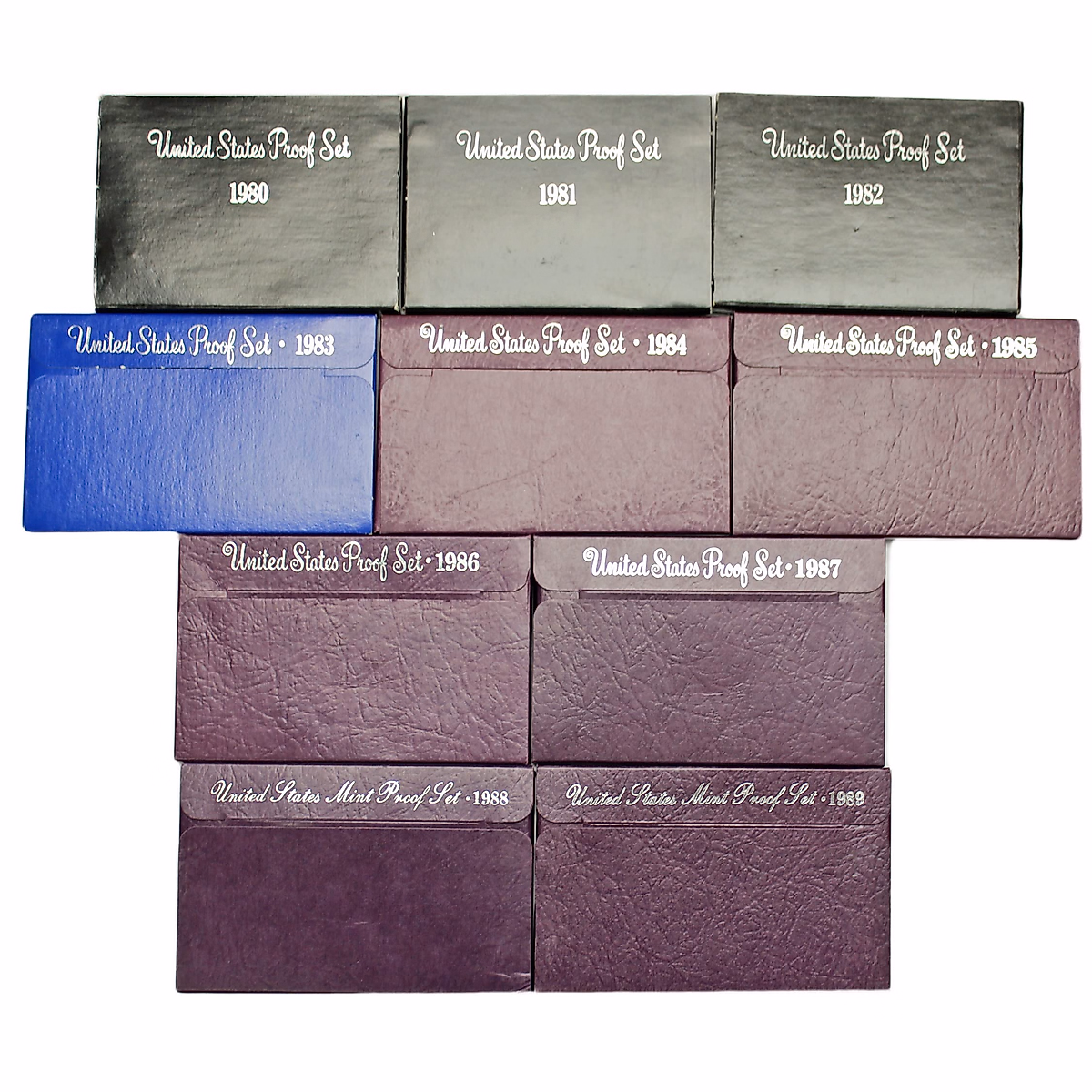 1980 S -1989 US Mint Set Clad Proof Set Run 52 coins