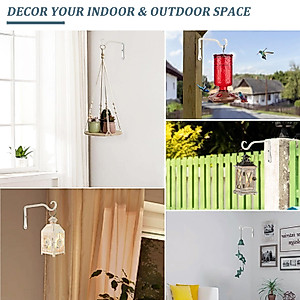 BOLITE 18032 Hanging Plant Brackets, 6 Inch Plant Hooks, Decorative Wall Plant Hanger for Hanging Bird Feeders, Planters, Lanterns, Wind Chimes, Indoor & Outdoor Home Decors, 2 Pack, Retro White