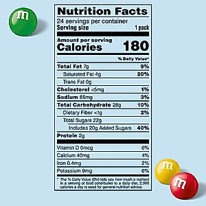 M&M'S Crunchy Cookie Milk Chocolate Candy, Singles Size, 1.35 Ounces, 24-Count Box