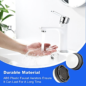 24 PCS Faucet Aerator with 4 PCS Faucet Aerator Key, M16.5 18.5 21.5 24mm Faucet Aerator Removal Tool, ABS Plastic Aerator for Sink Faucet, Faucet Aerator Replacement for Bathroom or Kitchen