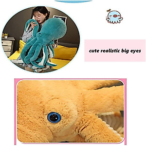 XIYUAN Stuffed Octopus Plush Toy Octopus Plush Doll Cute Big Eyes Octopus Stuffed Animals Soft Stuffed Marine Animals Plush Pillow for Kids Gift Small11.8inch(Blue)