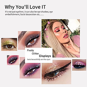 Eyret Green Liquid Eyeshadow Long Lasting Glitter Eyeliner Party Sparkle Sequins Eyeshadow Beauty Cosmetic Makeup for Women and Girls (C-Green)