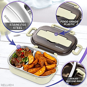 Lunch Box for Adults - Lunch Container with Compartments - Stainless Steel Lunch Box Food Warmer - Reusable Bento Box Lunch Warmer For Heating Food - Bento Lunch Box for Office Work for Men Women