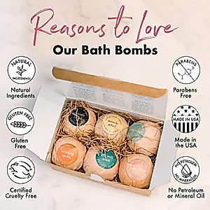 Bath Bomb Gift Set - USA Made with Organic & Natural Relaxing Ingredients with Aromatherapy Salt & Oils, Bath Bombs for Women, Men & Kids