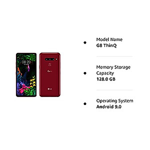 LG G8 ThinQ (128GB, 6GB RAM) 6.1" QHD+ OLED FullVision Display, Crystal Sound OLED Speaker, Hand ID, Air Motion, 4G LTE (Only for T-Mobile & Its MVNO's) (Renewed) (Carmine RED)