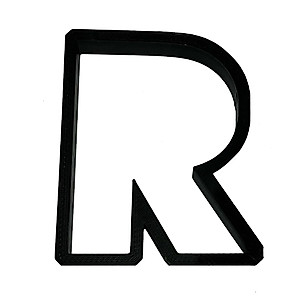 R Capital Block Cookie Cutter with Easy to Push Design (3.5 inch)