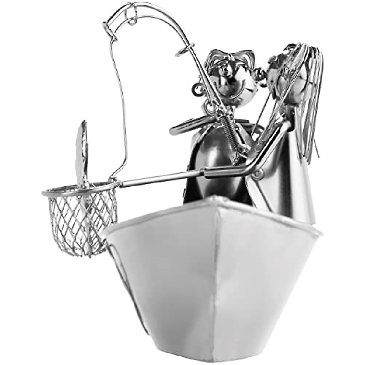 BRUBAKER Wine Bottle Holder Couple in Fishing Boat Sculptures and Figurines Decor Wine Racks and Stands Gifts Decoration