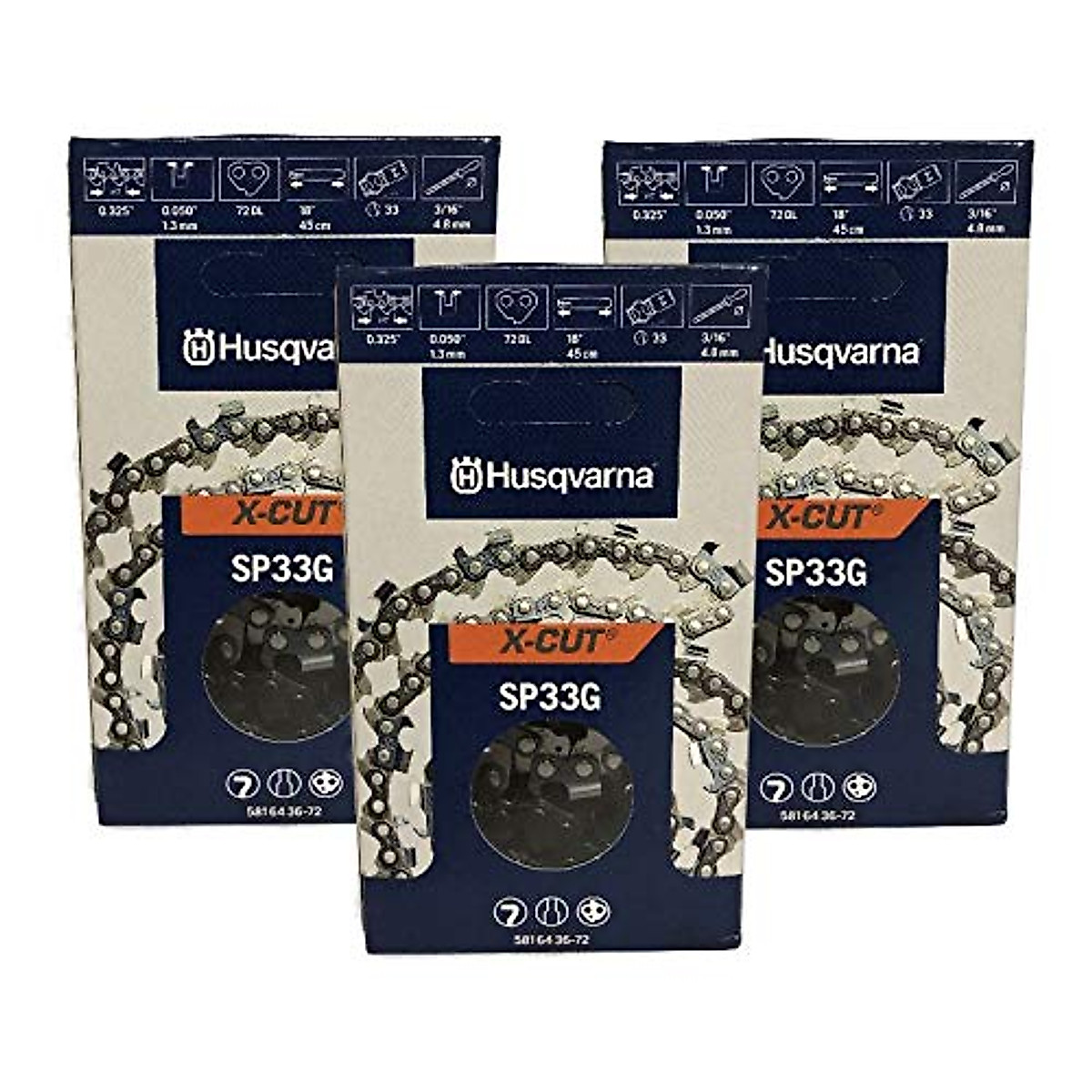 Husqvarna 581643672 SP33G X-Cut .325 .050 72 DL 3 Pack