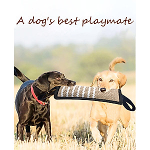 Clysrou Dog Tug Toy Dog，Tough Jute Bite Pillow - Durable, Training Equipment - Puppy to Large Dogs Interactive Toy.