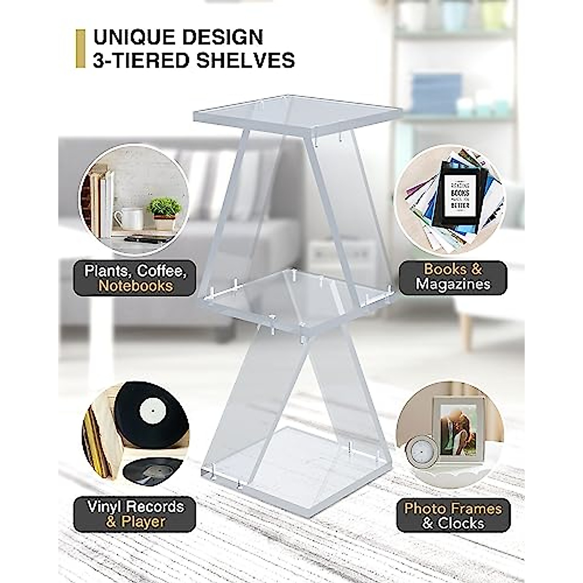 Acrylic Side Table, Acrylic Furniture, Acrylic Coffee Tables for Living Room, Acrylic End Table, Arteriors, Ghost Table, Arylic Desk, Clear Furniture, Wavy Side Table, Acrylic Bed Table