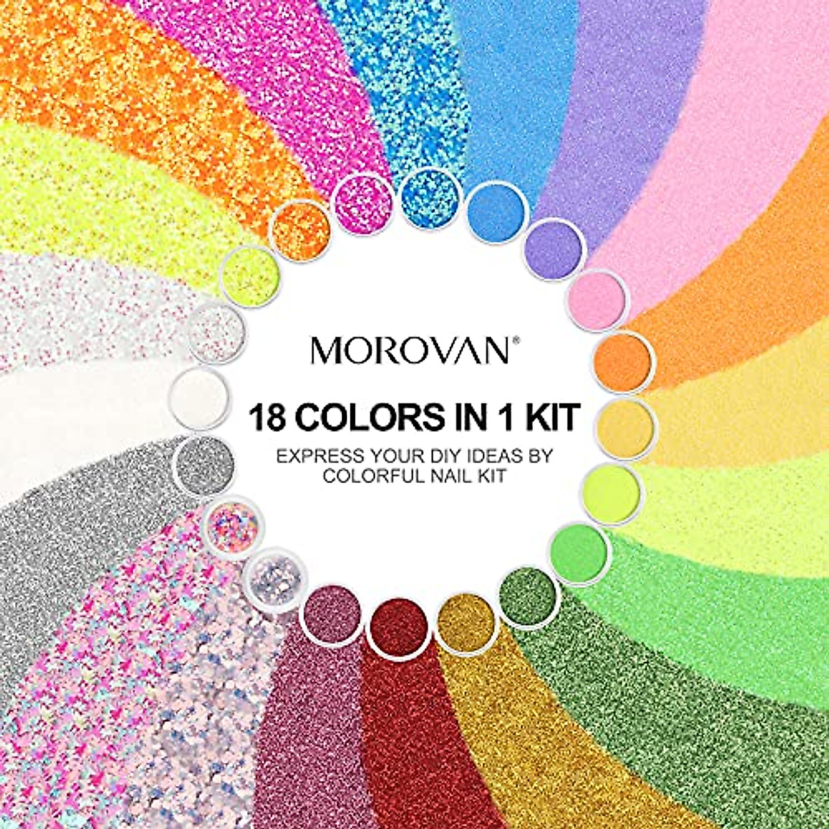 Morovan Poly Gel Nail Kit: Glitter Clear Poly Gel Nail Kit Starter Kit 18 Colors Poly Gel Nail Kit with U V Lamp DIY Poly Gel Kit with U V Light Nail Extension Kit