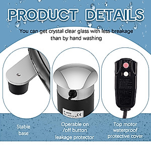 Duraaamo 5-Brush Electric Glass Washer 1200 Cups/H, Upright Five Brush Electric Glass Washer Wine Glass Cleaning Machine Bar Glass Washer for Wine Glass Beer Cup, Bar Kitchen Café 1/3HP 120-240V