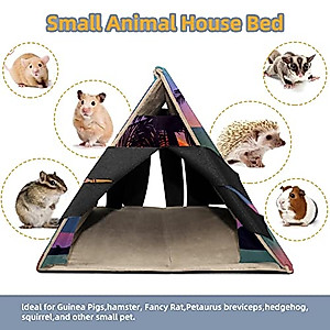 Y-DSIWX Guinea Pig Hideout Cozy Hamster House Cave for Bunny Chinchilla Hedgehog Small Animal Beach Sunset Palm Tree Colorful Pattern