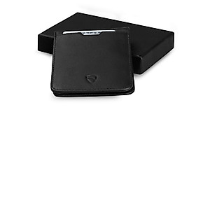 Vaultskin MANHATTAN Slim Minimalist Bifold Wallet and Credit Card Holder with RFID Blocking and Ideal for Front Pocket, Black