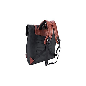 McKleinUSA Element, 1680D Ballistic Nylon with Leather Trim, 17" Nylon, Two-Tone, Flap-Over, Laptop & Tablet Backpack, Black (78475)