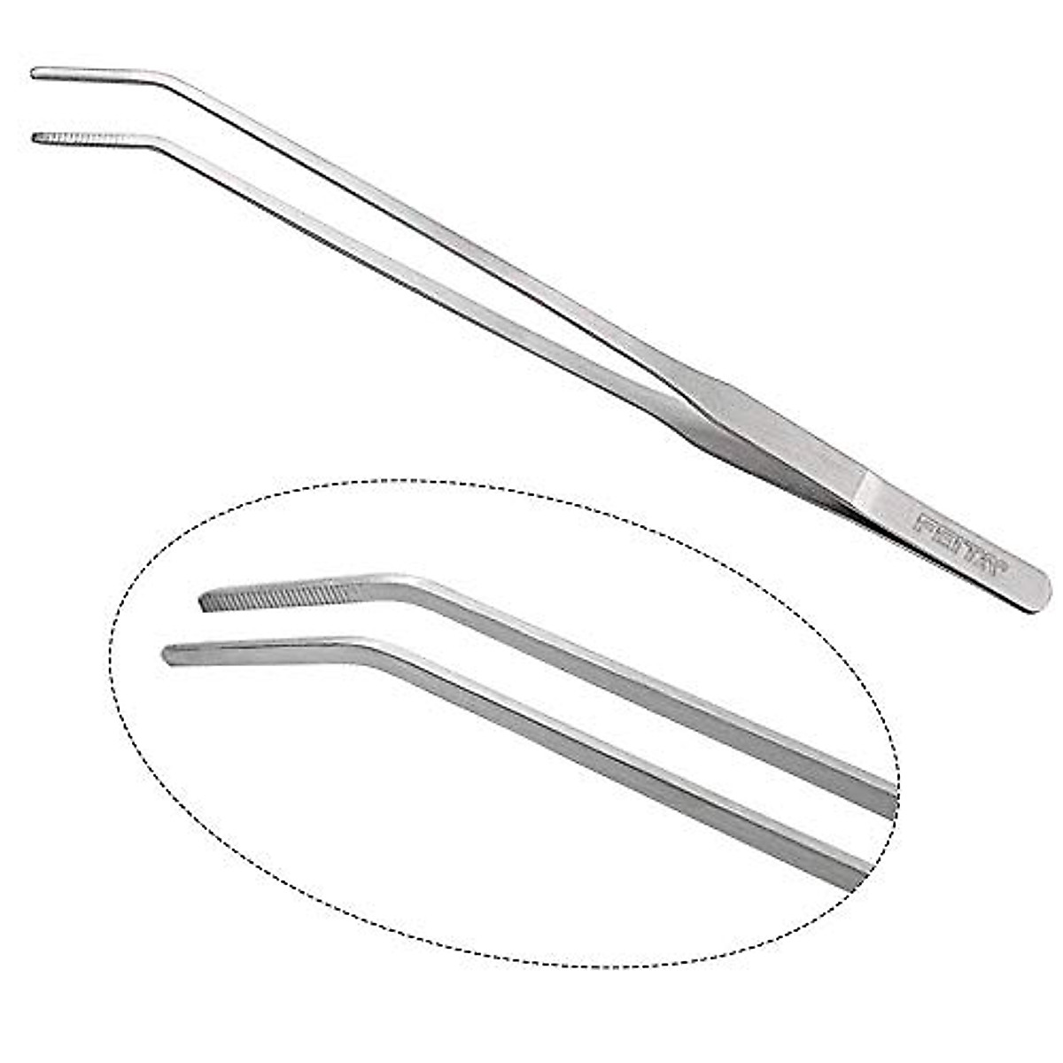 FEITA Aquarium Tweezer Set Long Stainless Steel Curved & Straight Aquarium Feeding Tweezers Scissors Maintenance Tools Kit (3 Pcs)