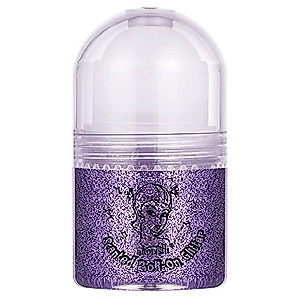 Roll On Body Glitter - Cosmetic-Grade, Easy to Use Holographic Body Glitter Gel for Body, Face, Hair and Lip, Sparkling Sequins Festival Glitter Makeup, Vegan & Cruelty Free (Purple)