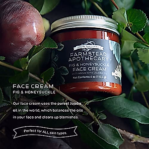 Farmstead Apothecary 100% Natural Anti-Aging Face Cream with Jojoba Oil, 4 oz (Fig & Honeysuckle)