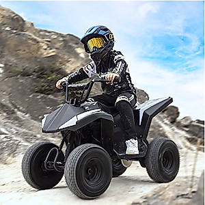 HYPER GOGO Electric Quad ATV for Kids,13" Tires Four-Wheeled Off-Road Vehicle,36V 350W Motor up to 10 Miles(White)