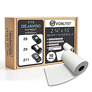 Vonlyst Credit Card Machine Paper Roll for Dejavoo Z8 Z9 Z11 (10 rolls)