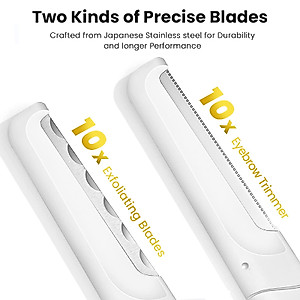 Dermaplaning Tool for Face Exfoliation, with 20 Replaceable Blades, Facial Shaver/Eyebrow Razor, Peach Fuzz Removal Eyebrow Shaper for Women, Easy to Use Dermaplaner Help Exfoliate and Smooth Skin