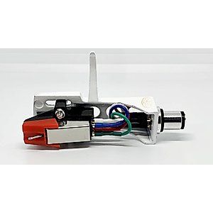 MG-09 Cartridge and elliptical Stylus, needle and White Headshell with mounting bolts for Stanton T120, T60, T80, T90, T62, T92, ST150, T92 usb, ST100, STR8100, STR880, STR890