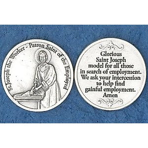 Catholic Prayer Cards St. Joseph The Worker (for Unemployed) Pocket Coin