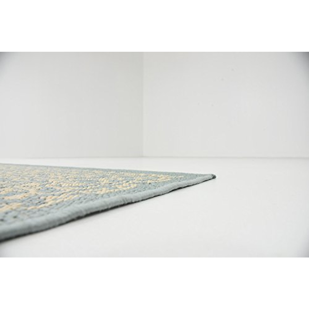 Unique Loom Botanical Collection Bohemian, Abstract, Traditional, Indoor and Outdoor Area Rug, 4' 0" x 6' 0", Light Blue/Beige