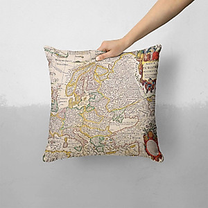 iiRov The European Map of Royalty - Custom Decorative Home Decor Indoor or Outdoor Throw Pillow Cover for Sofa, Bed or Couch Cushion (Pillow CASE Cover ONLY)