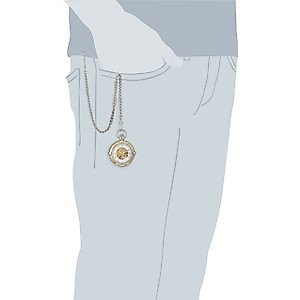 Charles Hubert 3846 Two-Tone Mechanical Picture Frame Pocket Watch