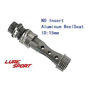 LureSport 2pcs Fly Reel seat Aluminum Body Carbon Tube Fishing Rod Building Component Repair Pole DIY Accessory (Gold Thread Tube)