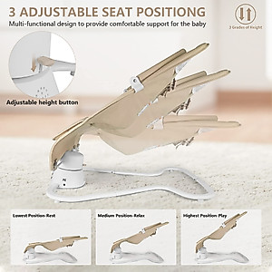 Portable Baby Bouncer, Bouncer for Babies 0-6 Months, Baby Bouncer Seat for Infants Seat with Comfortable Seat, Baby Bouncer with Bluetooth- 5 Speeds