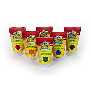 Crayola Washable Finger Paints (6 Pack), Toddler Arts & Crafts Supplies, Gifts for Kids, Ages 1, 2, 3