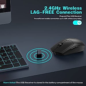 Wireless Keyboard and Mouse Combo Rechargeable, Full Size Wireless Keyboard with Backlit, 2.4G Silent USB Wireless Keyboard Mouse Combo [with USB C Adapter] for Windows, Mac OS Desktop/Laptop/PC