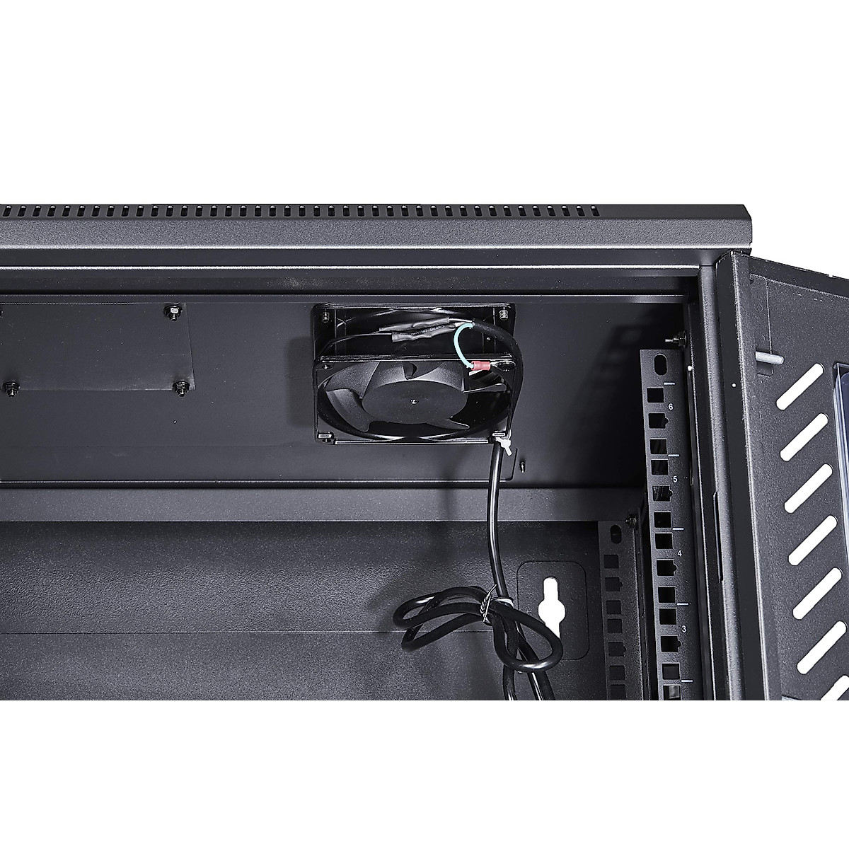 Kenuco Wall Mount Rack Server Cabinet Data Network Enclosure 19-Inch Server Network Rack with Locking Glass Door 16-Inches Deep (Black 04U)