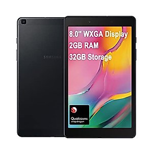 SAMSUNG Galaxy Tab A Tablet Computer 8.0'' WXGA (1280 x 800) Display 4-Core Qualcomm Snapdragon 429 2GB RAM 32GB Storage 5100mAh Battery Android OS - Black