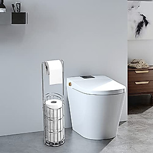 Bundled products of SunCleanse Brushed Nickel Shower Head, 7 Settings Hand held Shower with ON/OFF Pause Switch,and Toilet Paper Stand