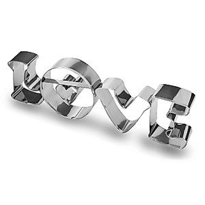LOVE Cookie Cutter Set - Valentine Cookie Cutters,LOVE Shape Valentines Cookie Cutters for Baking,LOVE Set for Sandwich Cutter,Biscuit Cutter,Pastry Cutter(Valentines Day Cookie Cutters)