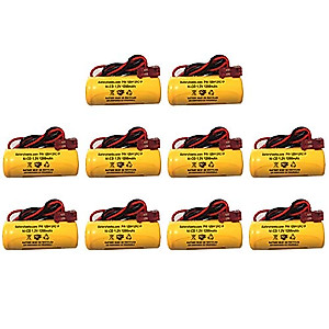 1.2V 1000mAh Exit Sign Battery Lithonia elb1p201n2 ELB1P2901N ELB1P201N LQMSW3R12277ELW NiCd Nickel Cadmium Emergency Light 1200mAh 1400mah 1ah 1.2ah red Connector (10 Pack)
