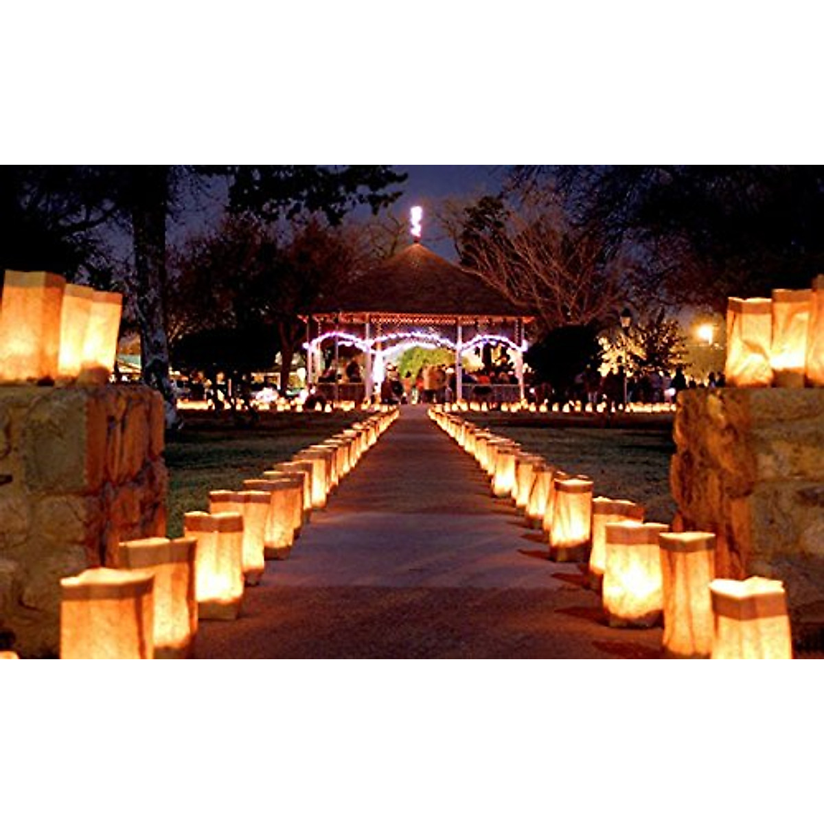 Fascola 20 Pack HAPPY BIRTHDAY Paper Luminary Bag Tea Light Votive Candle Holder Bag 1st Birthday Beach Party Decoration Centerpieces