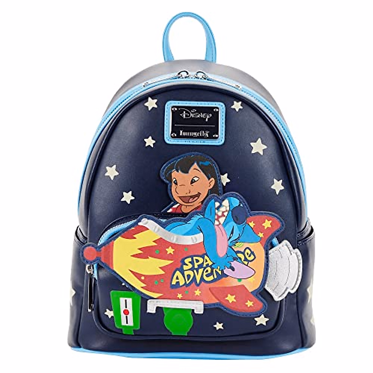 Loungefly Disney Lilo and Stitch Space Adventure Womens Double Strap Polyurethane Shoulder Bag Purse