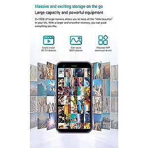 Yunseity Mini Smartphone Unlocked, SOYES XS15 WiFi Smartphone Quad Core for Android 8.1, 2GB RAM 16GB ROM, Ultra Thin Body HD Camera Backup Cellphone, Dual SIM Card & Dual Cameras (Violet)